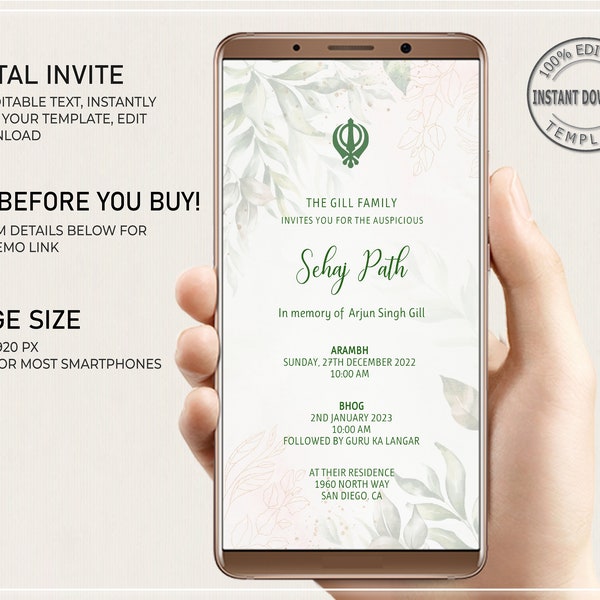 Sehaj Path Invitations - Etsy