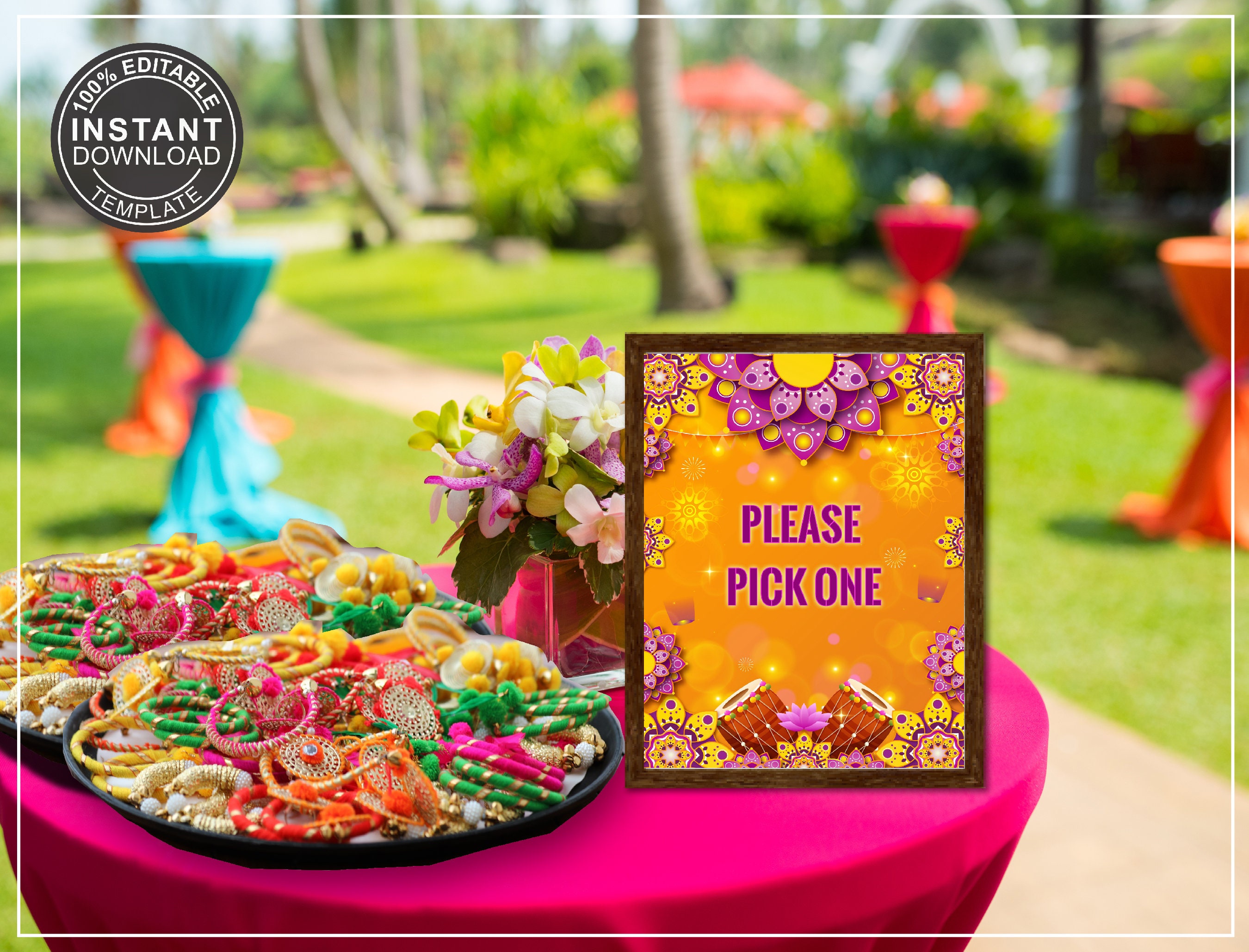 Table Sign, Bangle Bar, Bindi Sign, Indian Bangle Ceremony , Mehndi ...