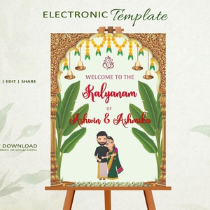Indian Wedding Welcome Sign Tamil Welcome Signs South Indian - Etsy