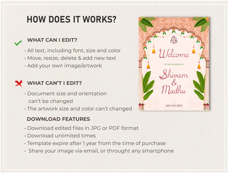 Telugu Wedding Welcome Sign Tamil Welcome Signs South Indian - Etsy