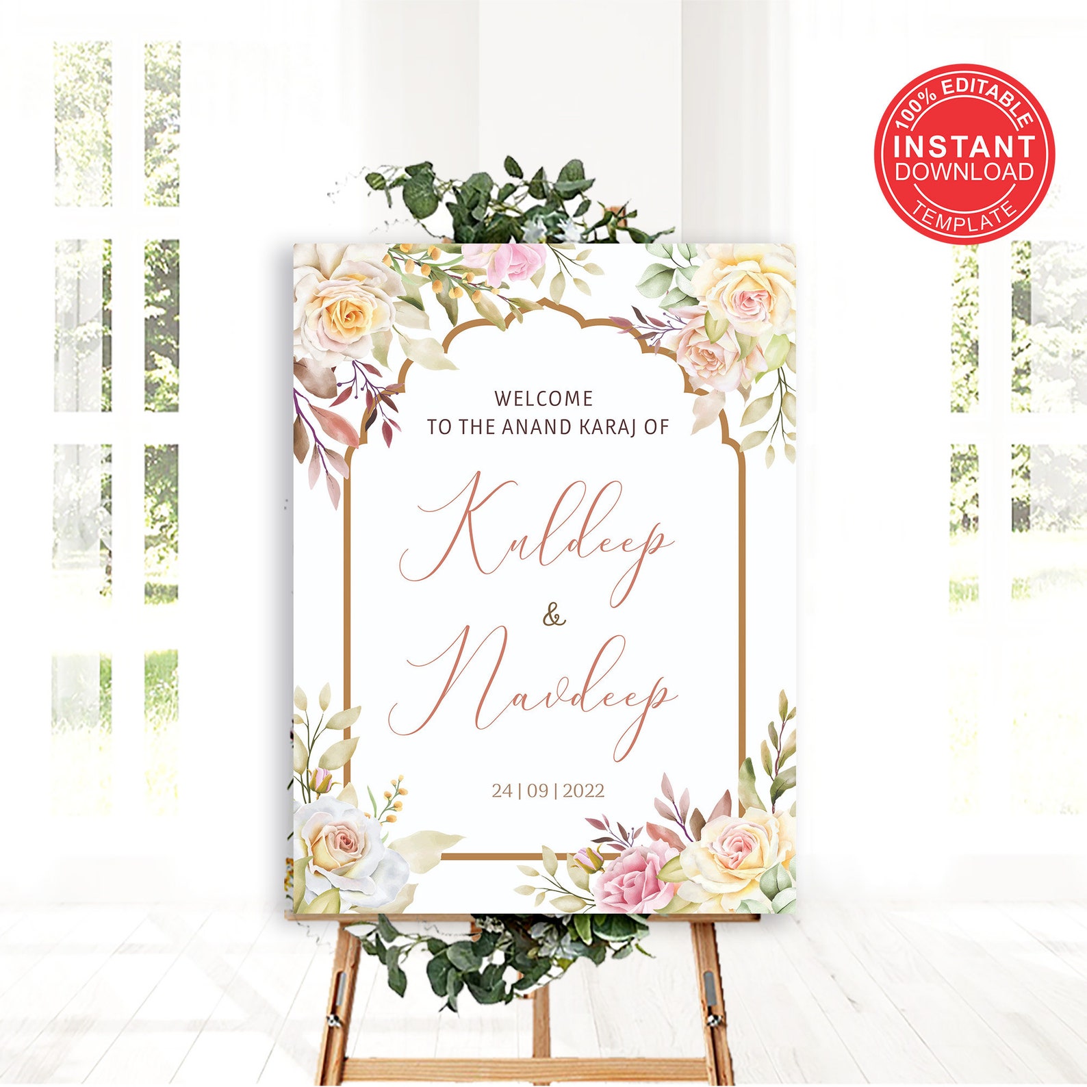 Anand Karaj Welcome Sign Sikh Wedding Sign Punjabi Wedding - Etsy Canada