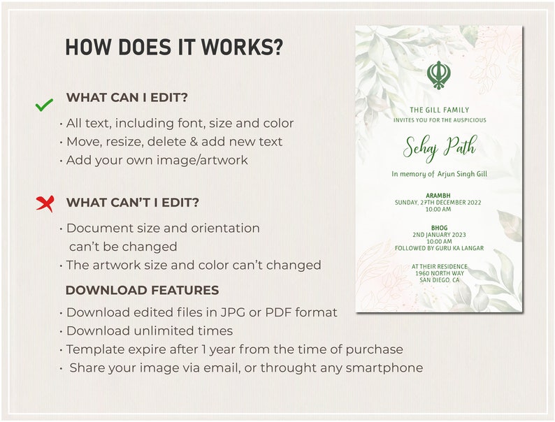 Akhand Path Invitation Sehaj Path Sukhmani Sahib Invite - Etsy