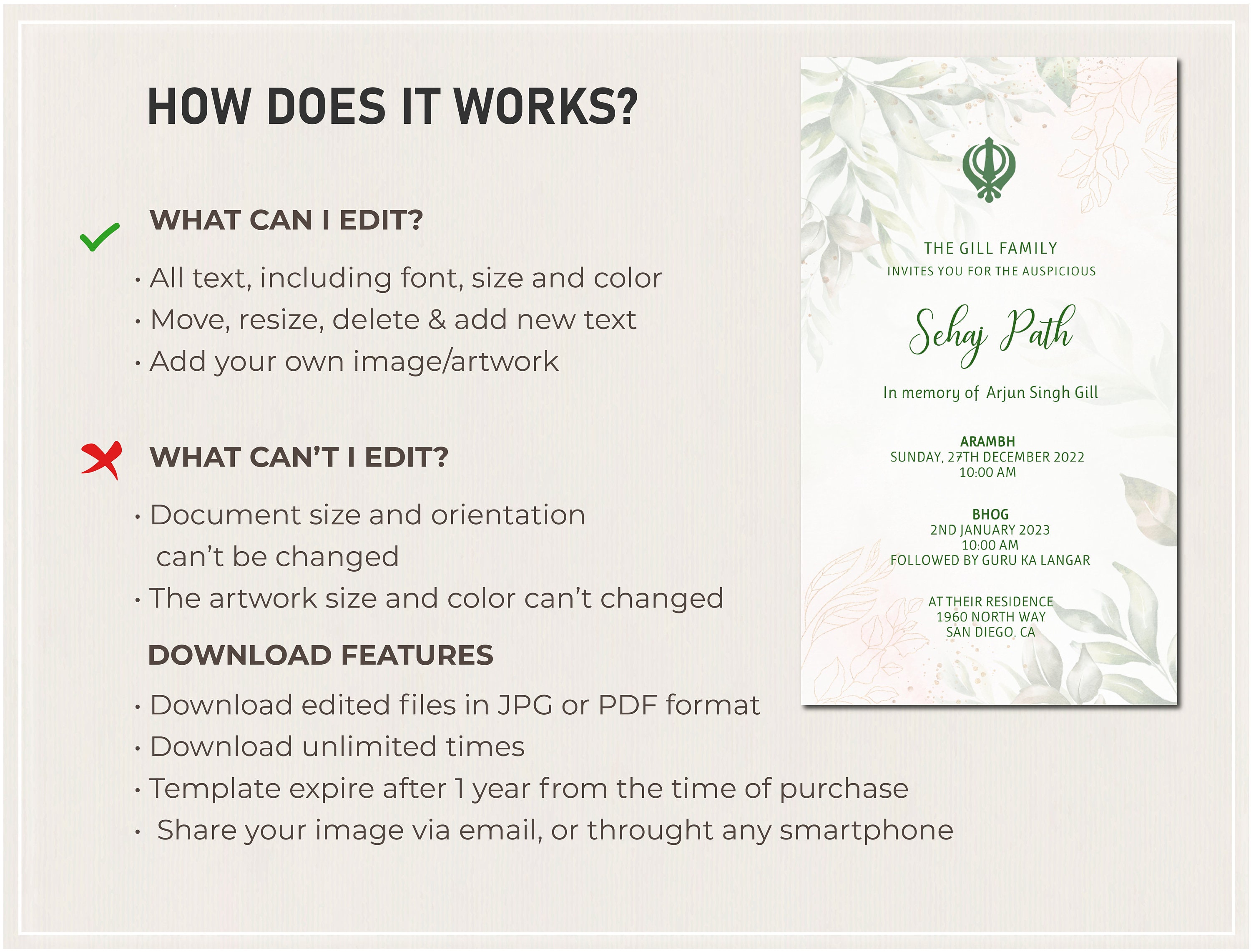 Akhand Path Invitation Sehaj Path Sukhmani Sahib Invite - Etsy