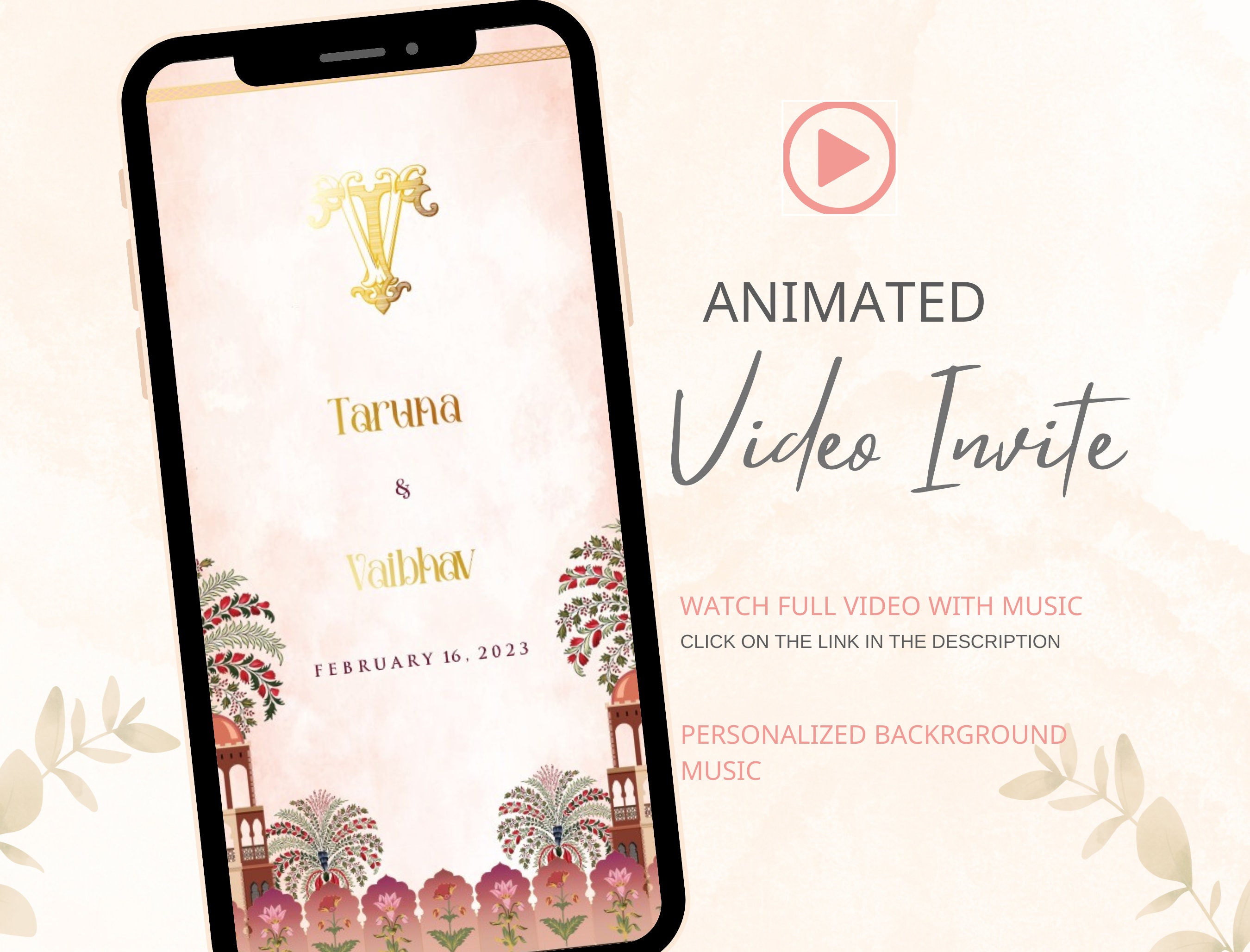 Hindu Wedding Animated Invitation, Animated Hindu Wedding Invite, Ecard Indian Wedding, Indian ...