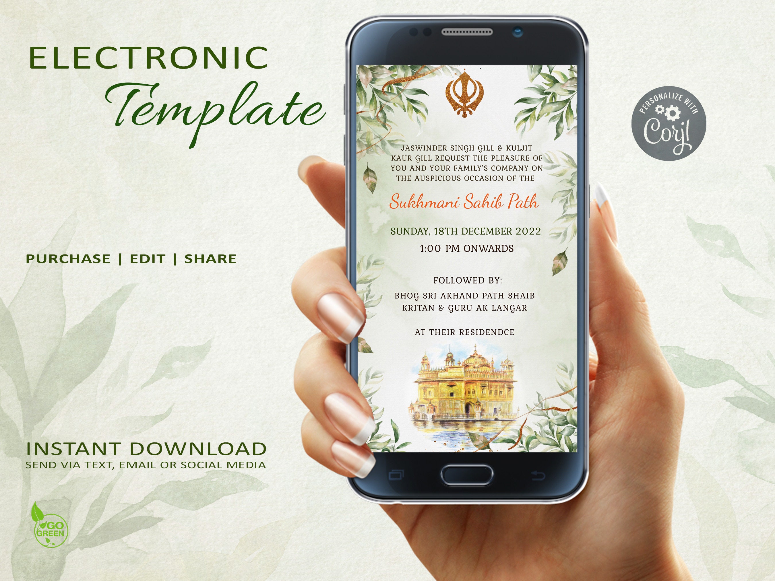 Akhand Path Invitation Akhand Path Sahib Sukhmani Sahib - Etsy