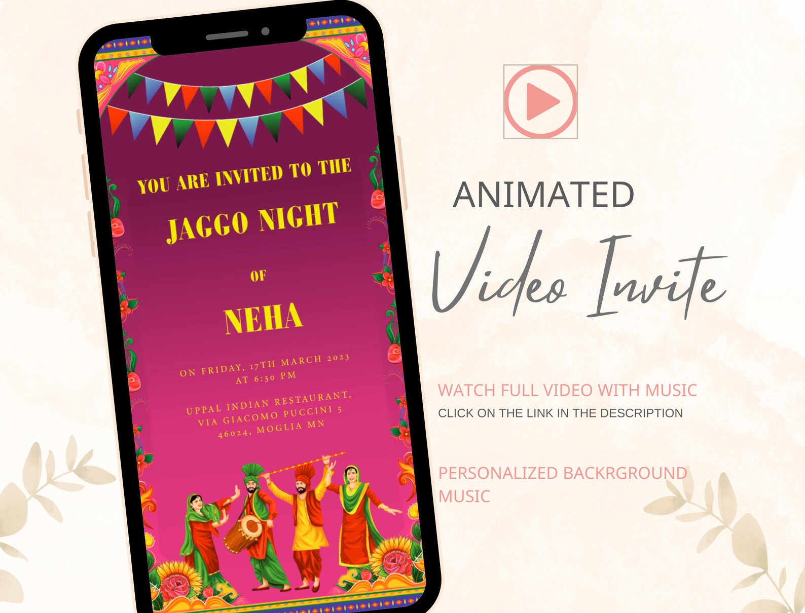Jaggo Animated Card, Jaggo Invitation, Jaggo Video Invitiation ...