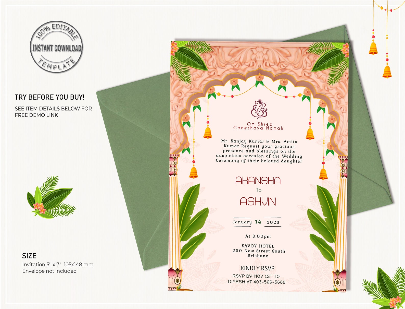 Tamil Wedding South Indian Wedding Hindu Wedding Card - Etsy