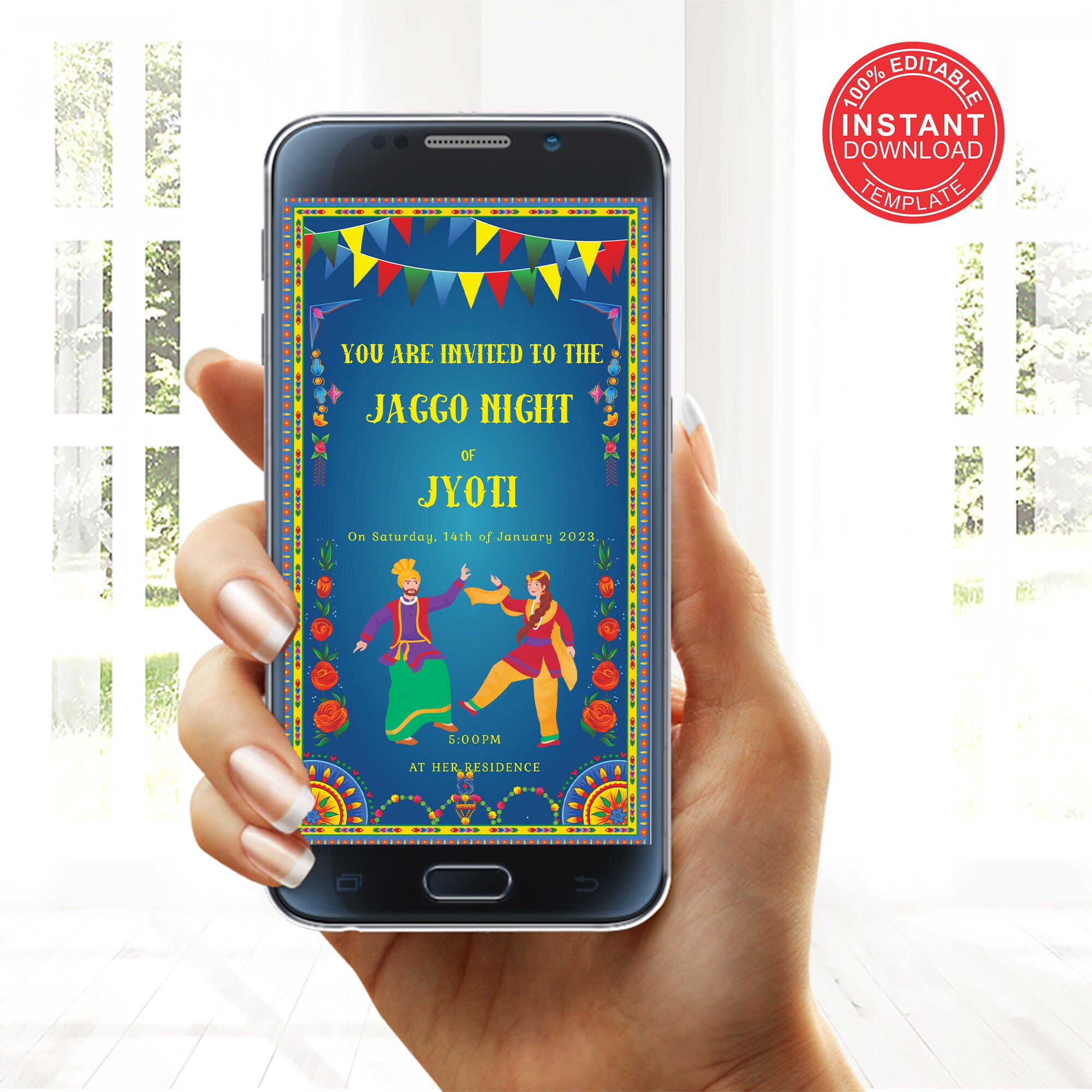 Jaggo Invitation Punjabi Invitation Editable Punjabi - Etsy