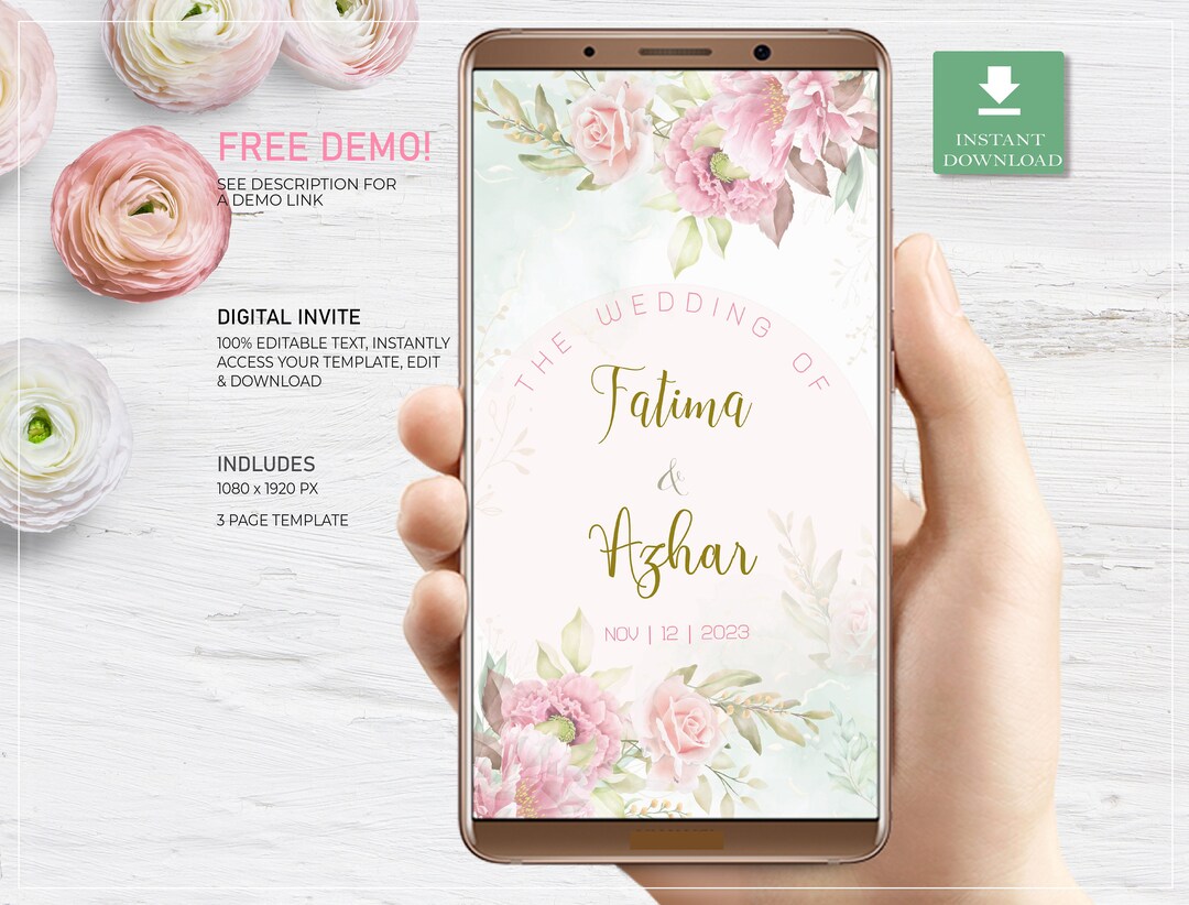 Editable Muslim Invite Walima Card Muslim Invitation Indian - Etsy