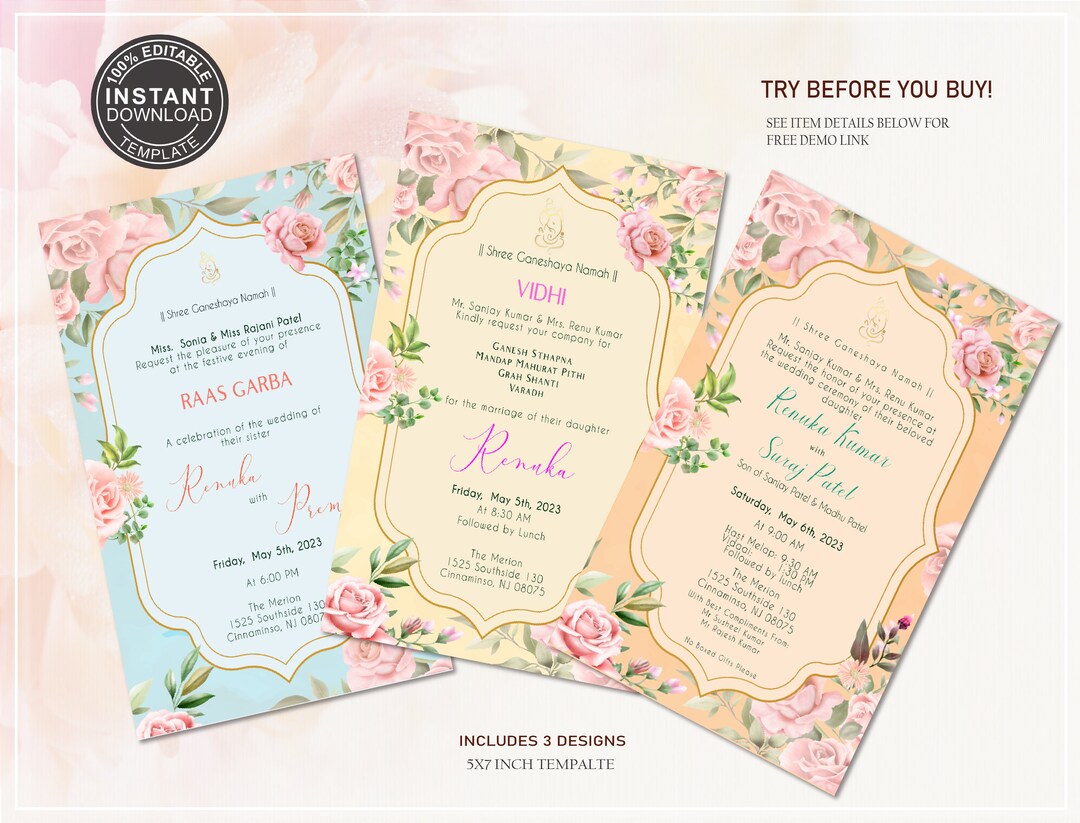 Gujrati Wedding Template, Indian Wedding Mobile Invite, Raas Garba ...