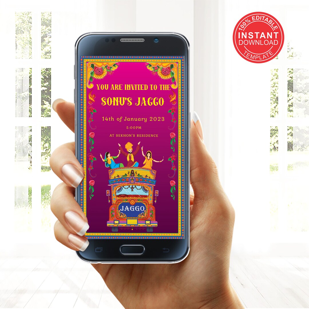 Jaggo Invitation Punjabi Invitation Editable Punjabi - Etsy Australia