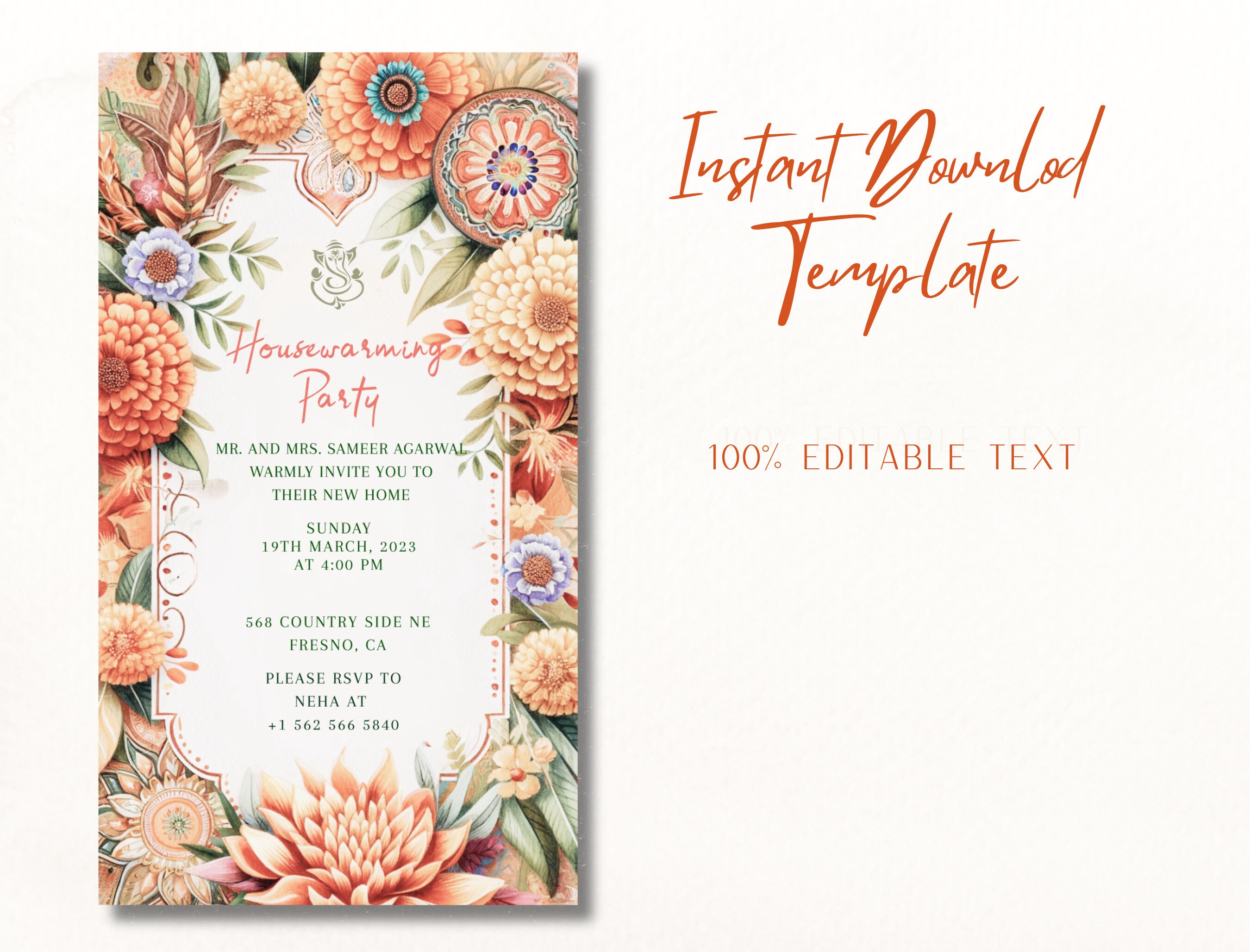 Housewarming Party Invite, Griha Pravesh Invite, Indian Housewarming ...