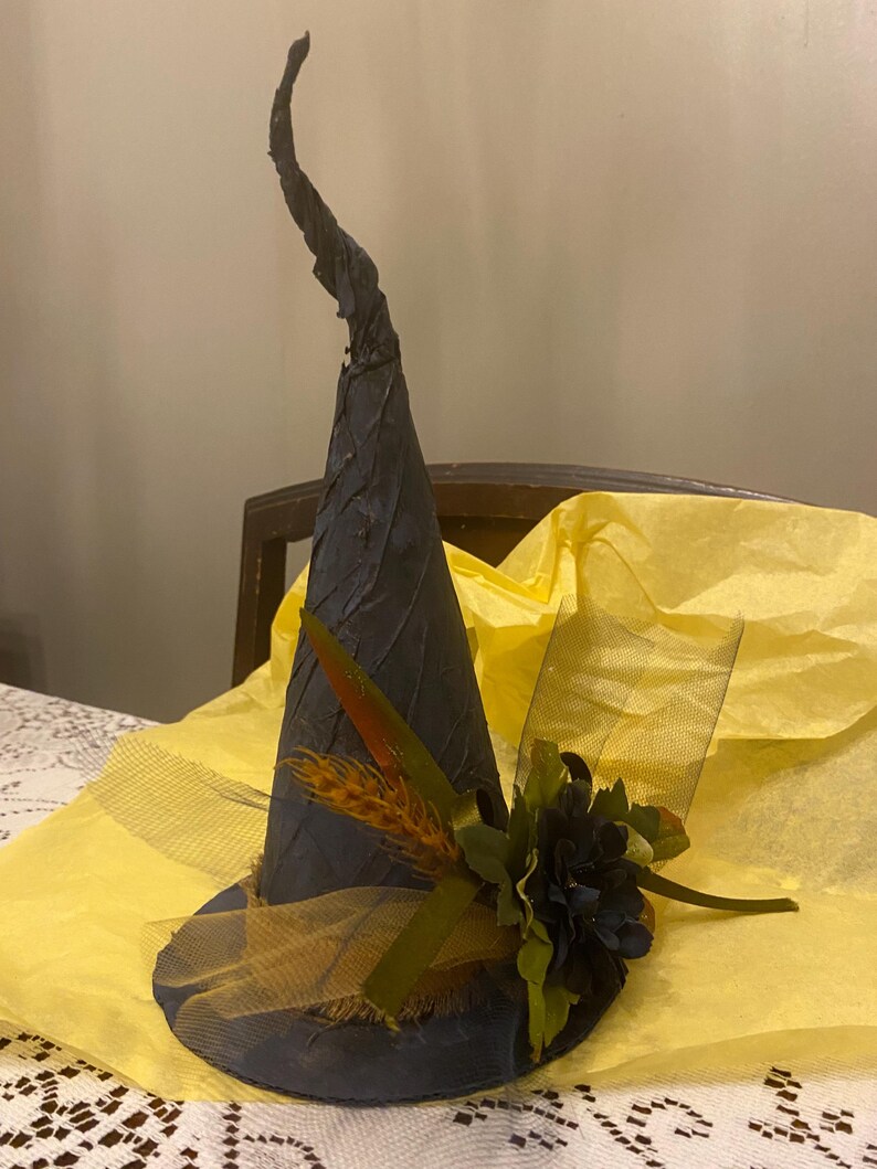 Blackish Navy Witches Floral Hat - Etsy