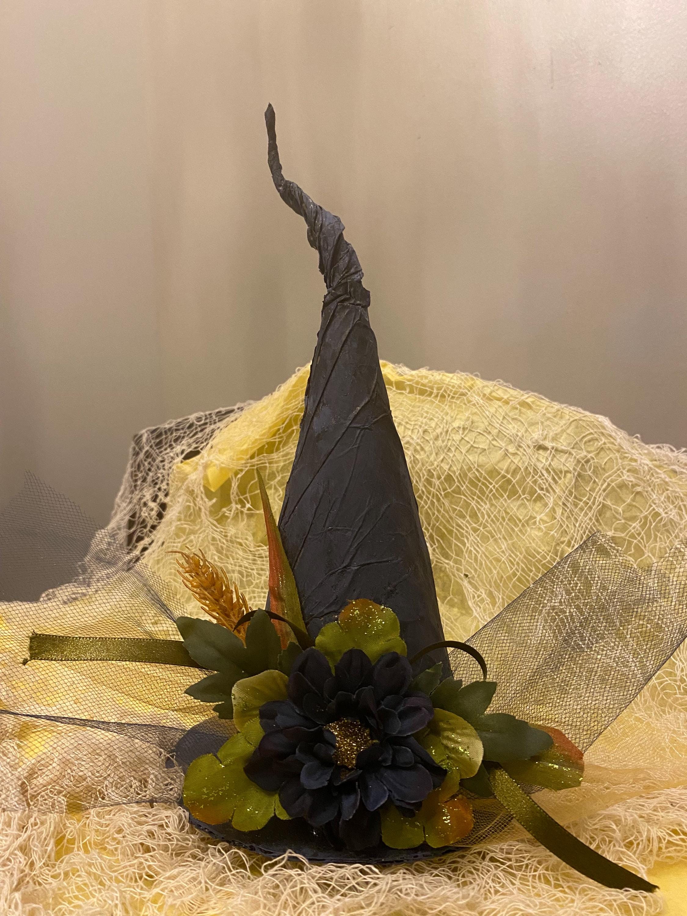 Blackish Navy Witches Floral Hat - Etsy