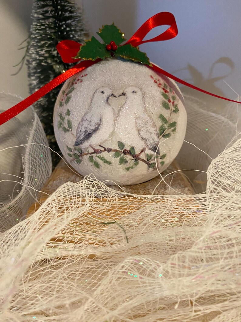 White Doves Christmas Ornament - Etsy