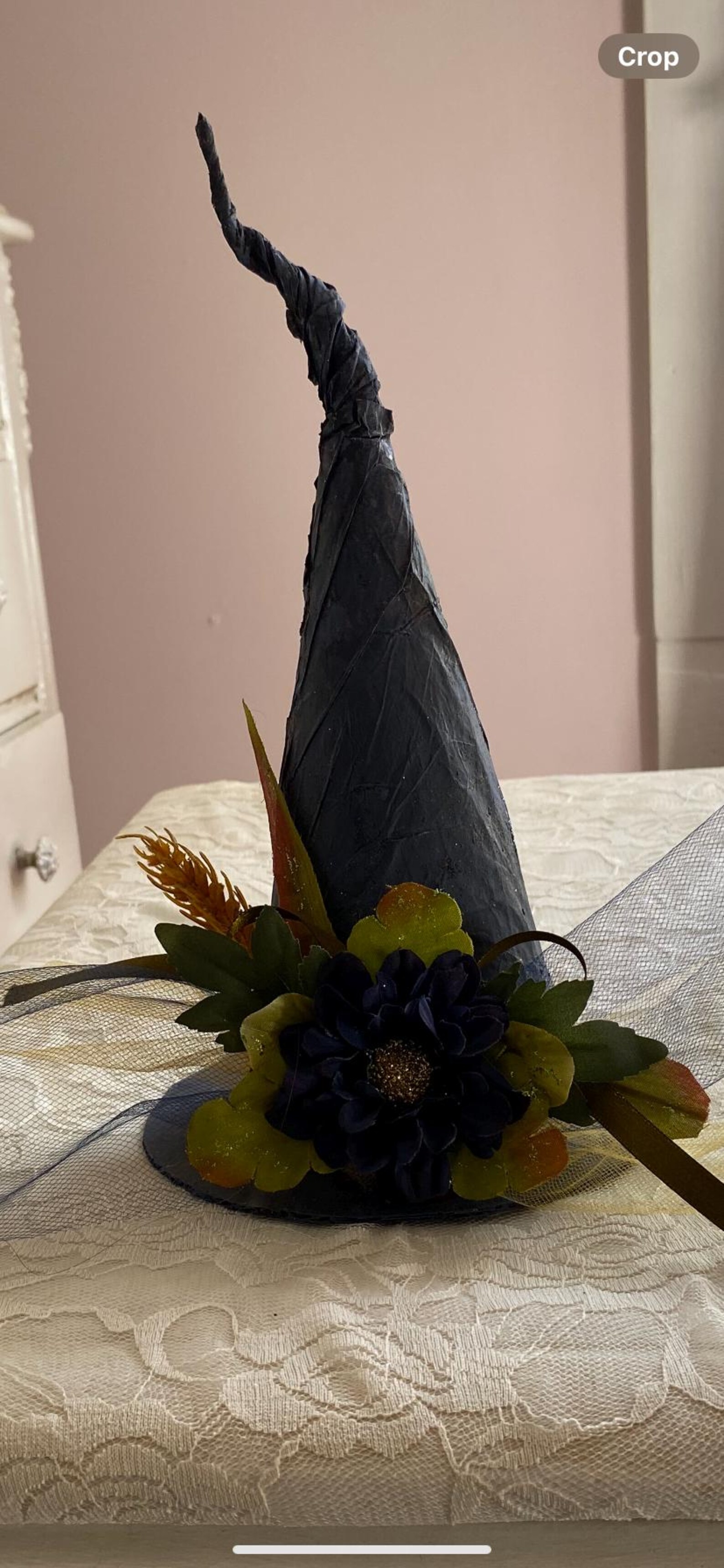 Blackish Navy Witches Floral Hat - Etsy
