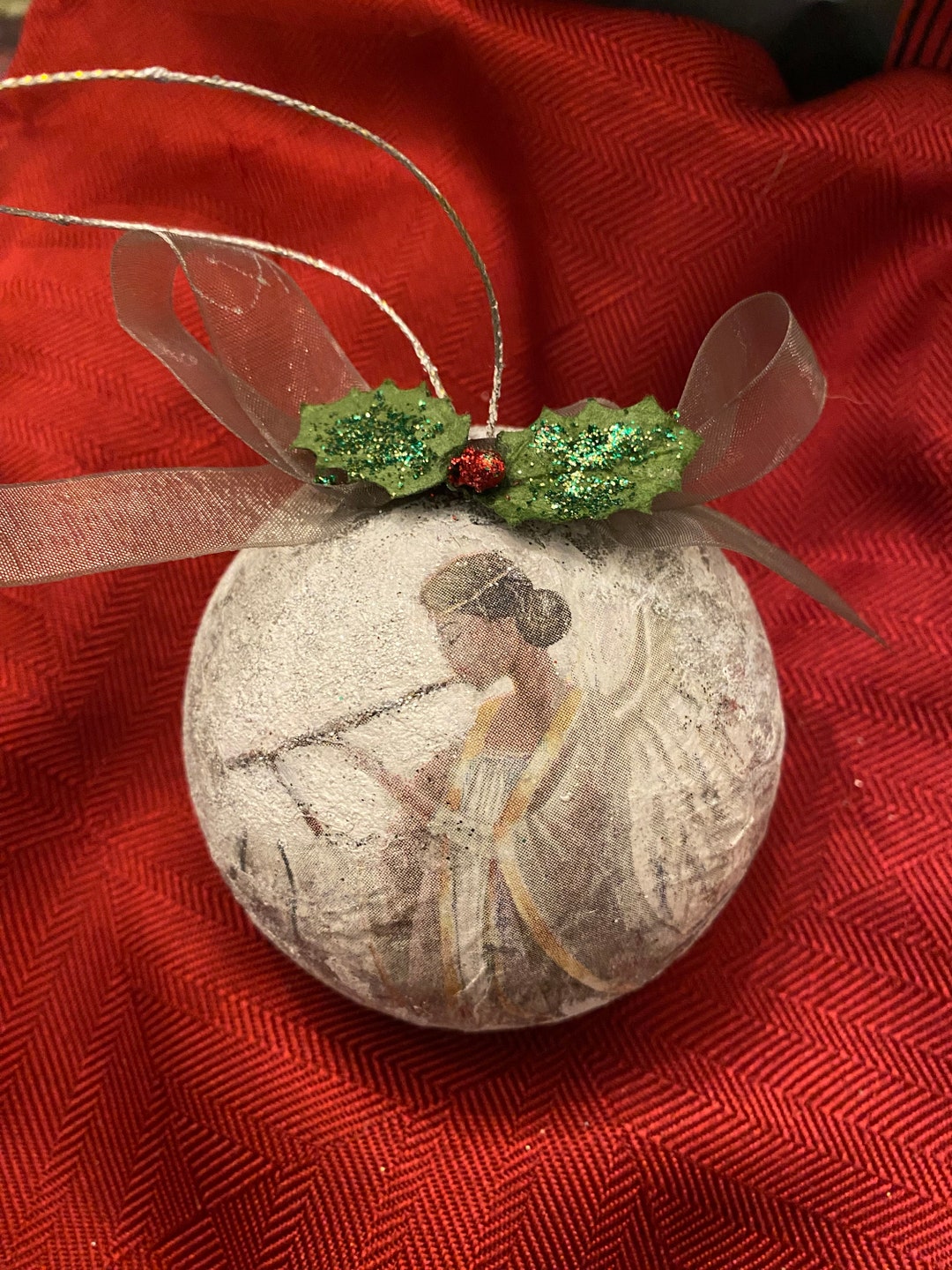 Angel Playing Instrument Paper Mache Decoupage Ornament - Etsy