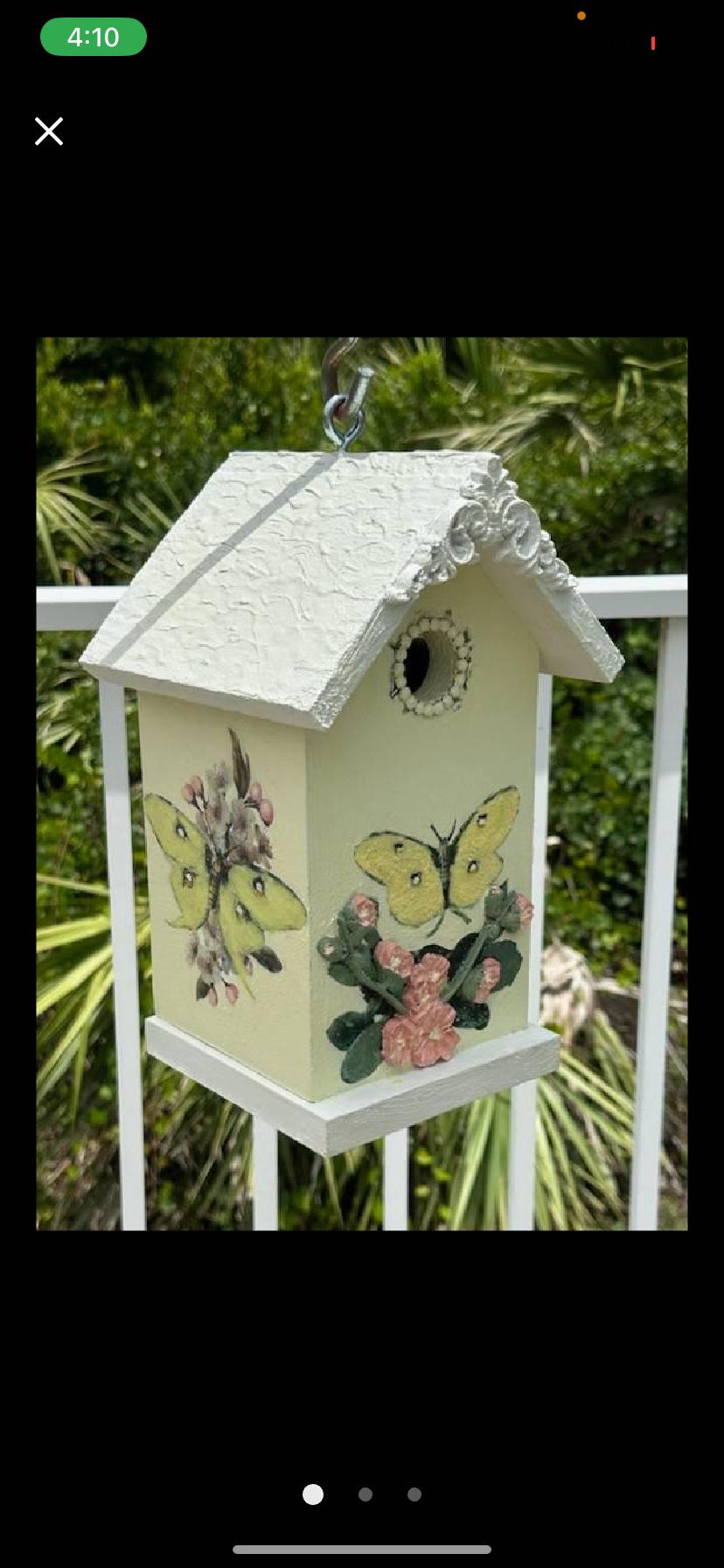 Pale Yellow Luna Moth Birdhouse - Etsy