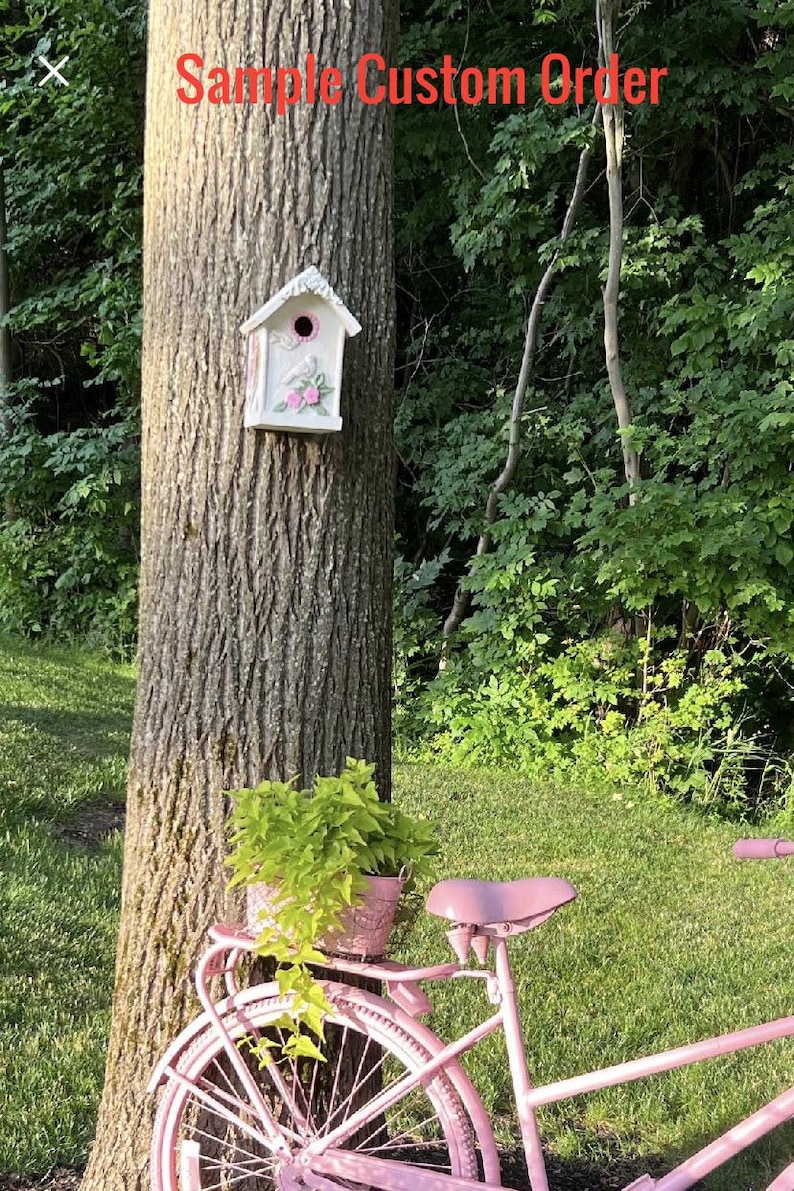 Handmade Decorative Birdhouse With Glittered Roses and Bird Design - Etsy