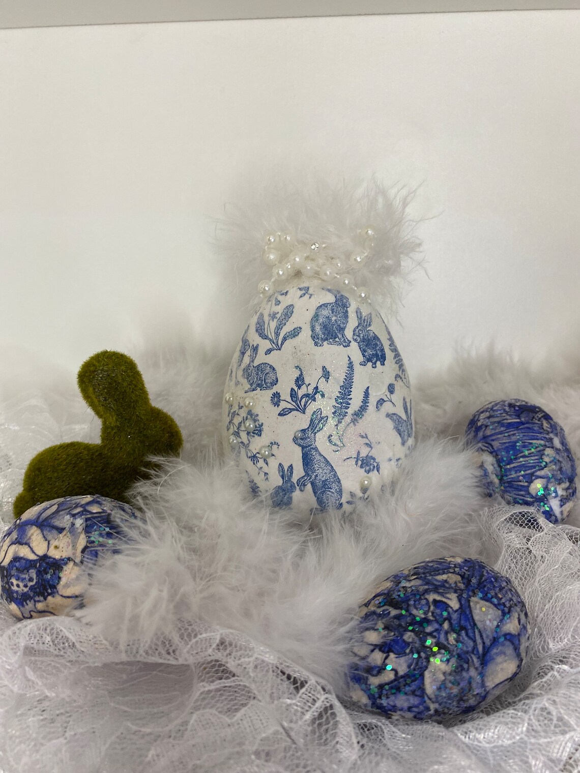 Paper Mache Spring Bunny Decoupage Egg - Etsy