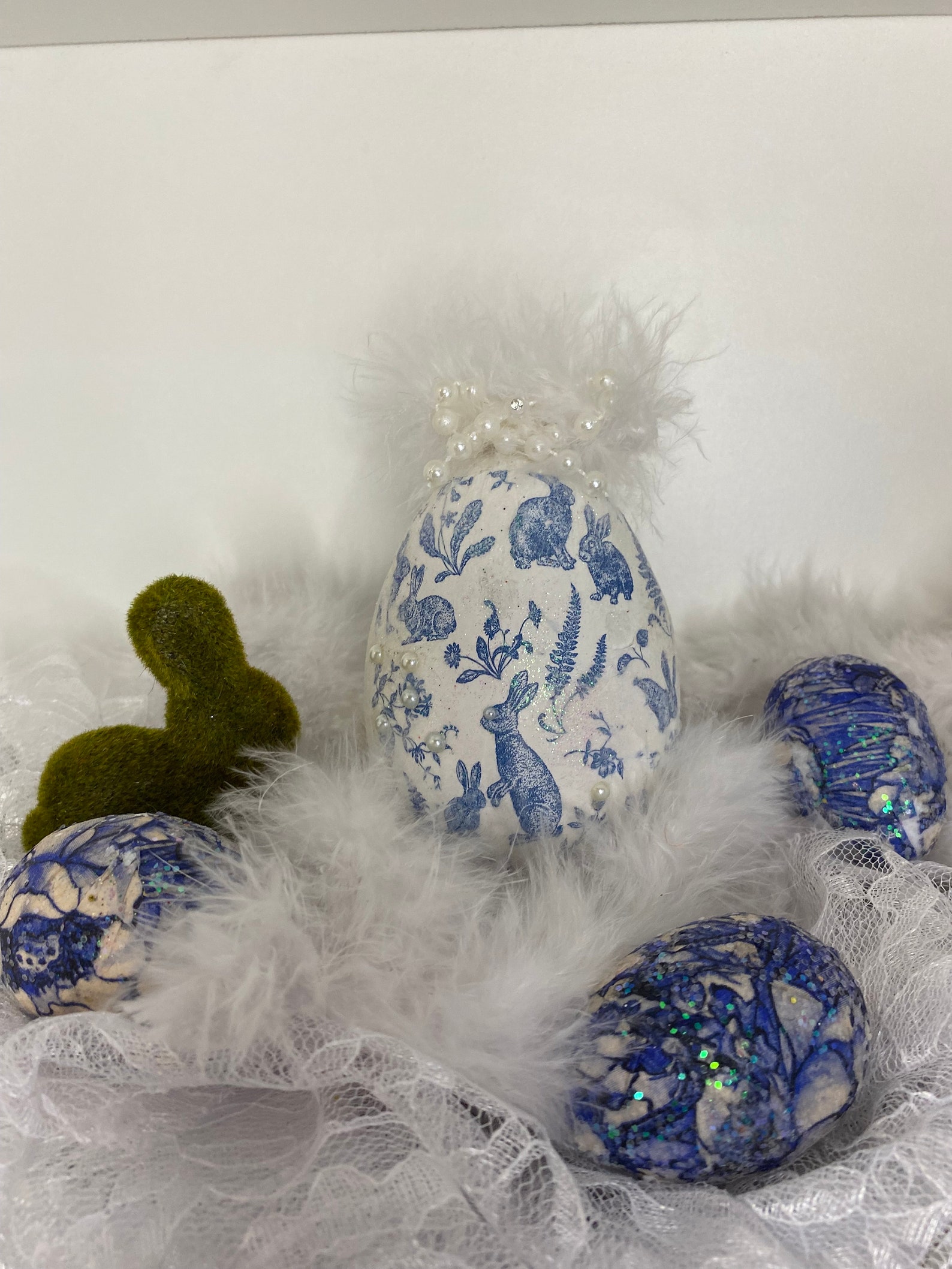Paper Mache Spring Bunny Decoupage Egg - Etsy