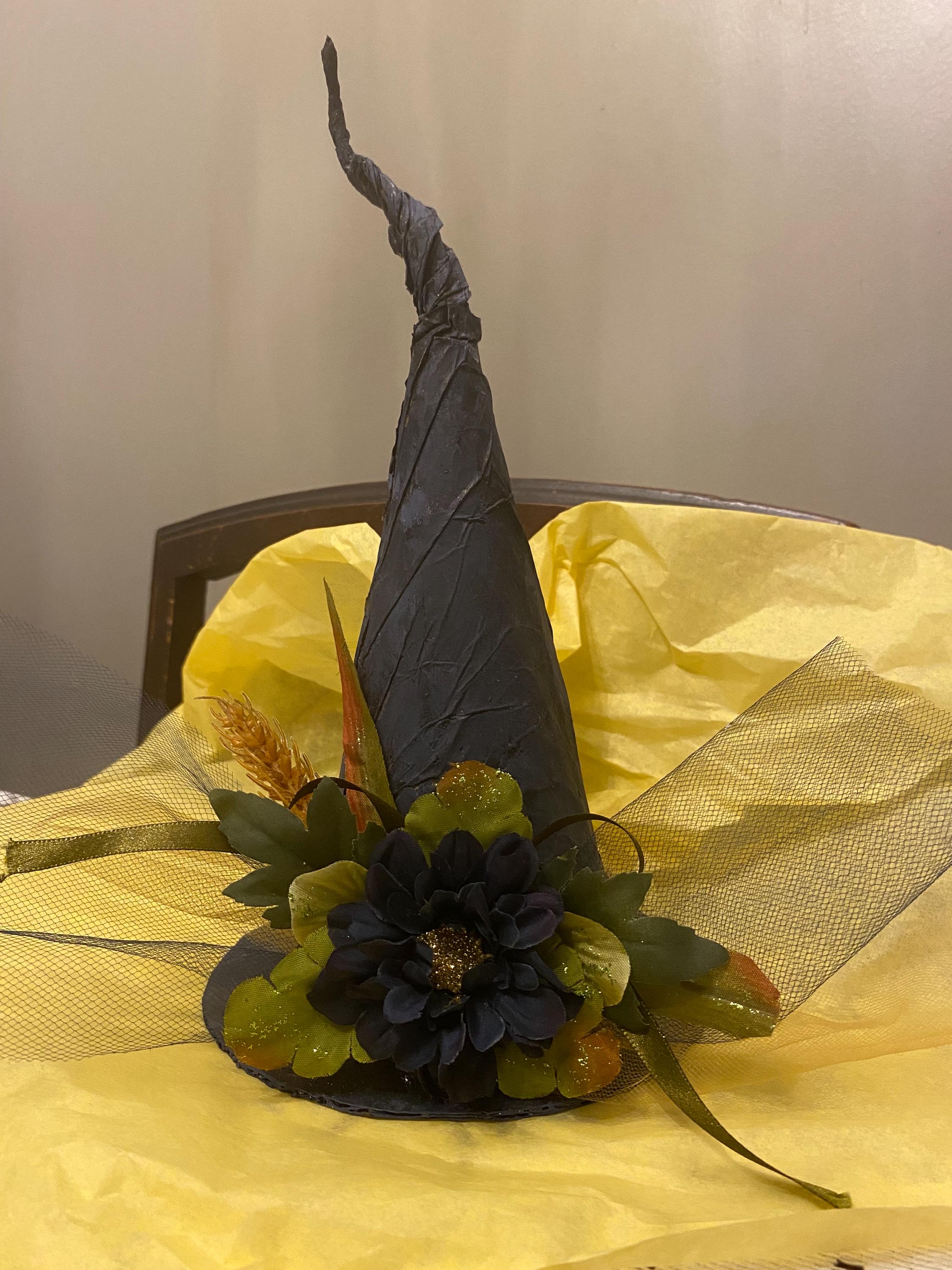 Blackish Navy Witches Floral Hat - Etsy