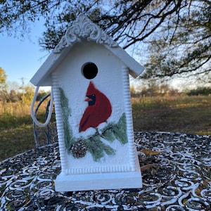 A Touch of Nature: Rustic Cardinal Birdhouse With Charm - Etsy