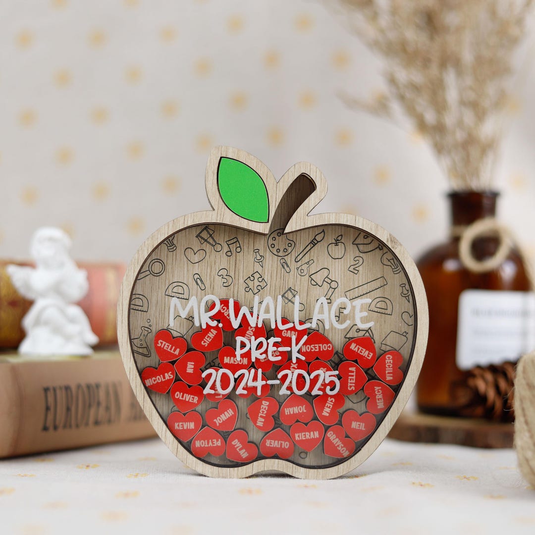 Personalized Teacher Apple Magnet, Custom Shaker Magnet for Locker ...