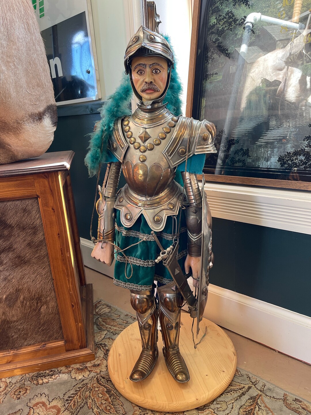 Vintage Marionette Knight With Artfully Made Tin Armor and Wood Body ...