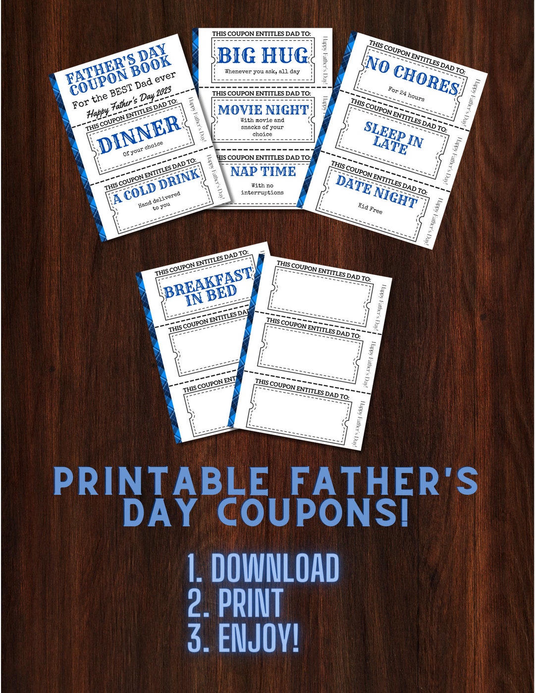 Father's Day Printable Coupons Book - Etsy