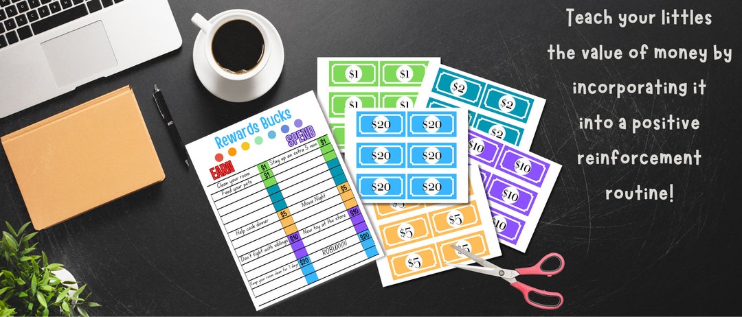 Kids Rewards Bucks, Positive Reinforcement, Teaching Money, Rewards ...