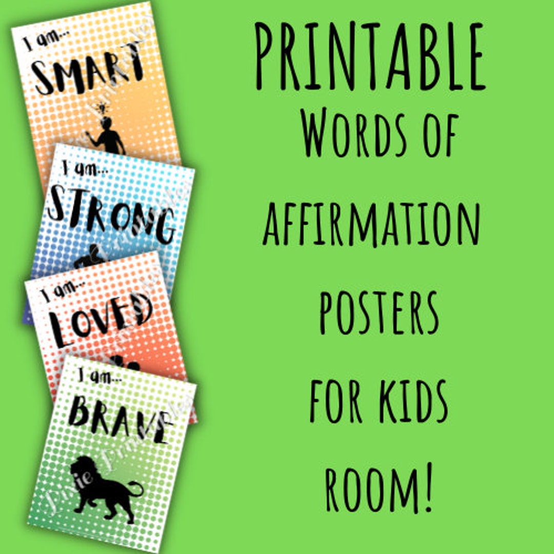 Printable Words of Affirmation Posters for Kids Room - Etsy