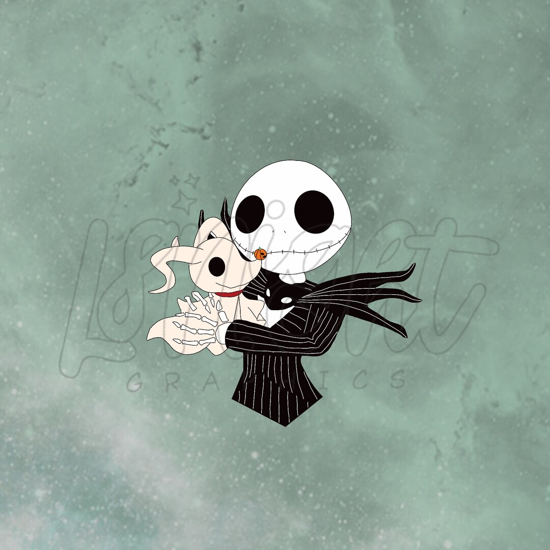 Jack Skellington Hugging Zero Matte Sticker - Etsy