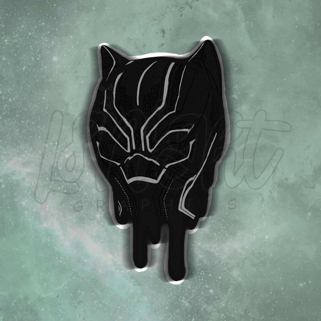 Black Panther Drip Matte Sticker - Etsy