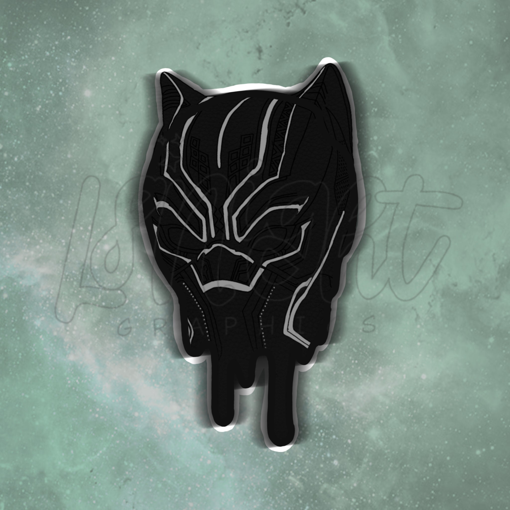 Black Panther Drip Matte Sticker - Etsy