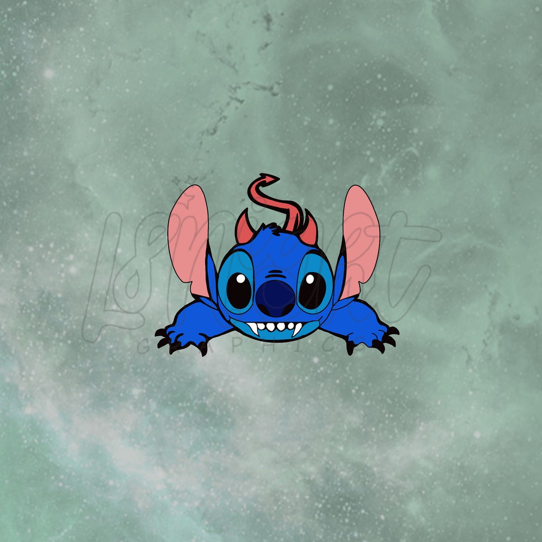 Stitch Devil Matte Sticker - Etsy