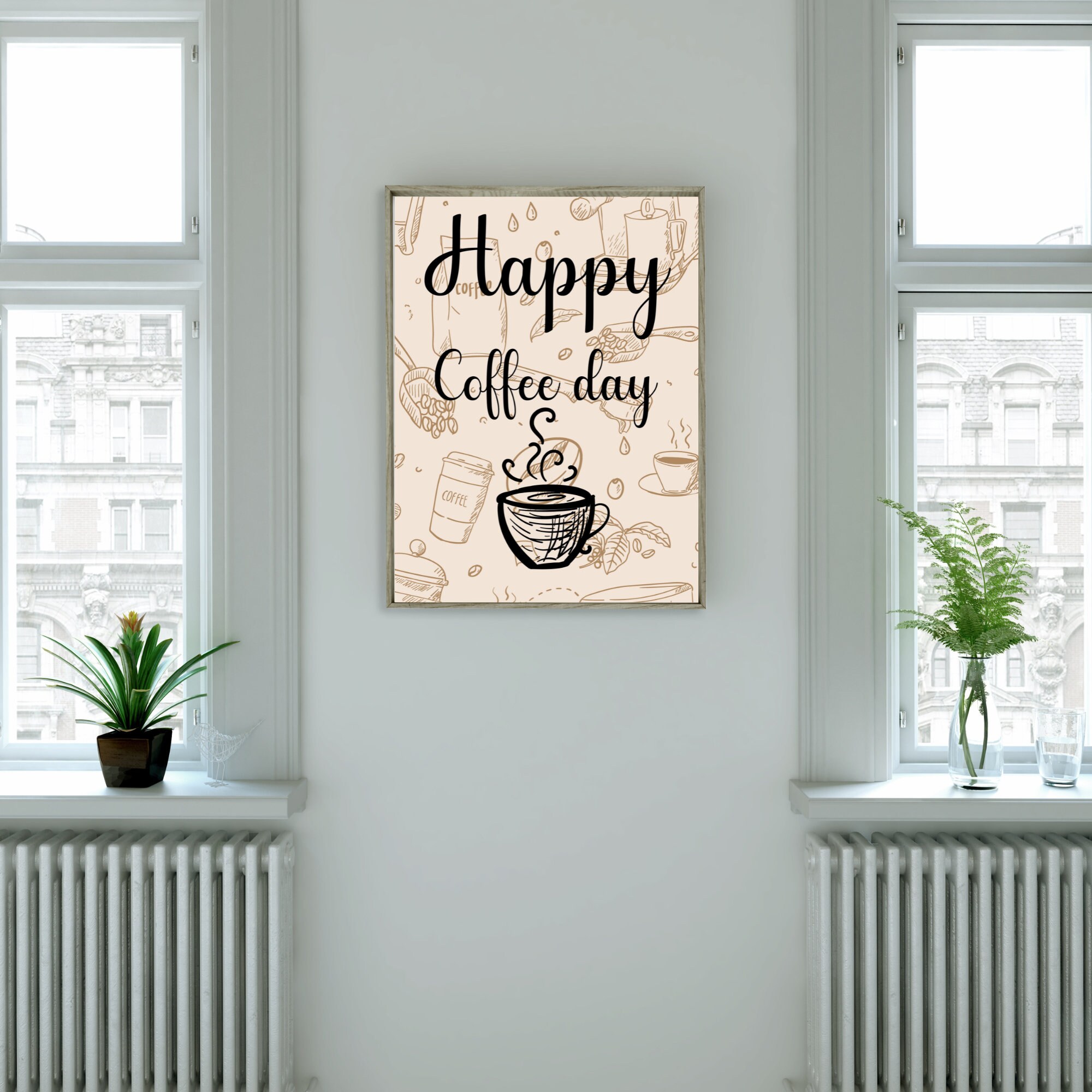 Happy Coffee Day Printable Wall Art, Coffee Day Home Decor, Coffe Day ...
