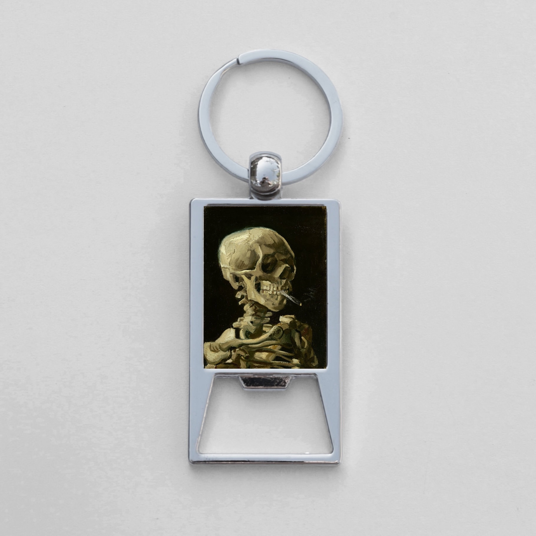 Skeleton Smoking Burning Cigarette Keychain Bottle Opener Van Gogh ...