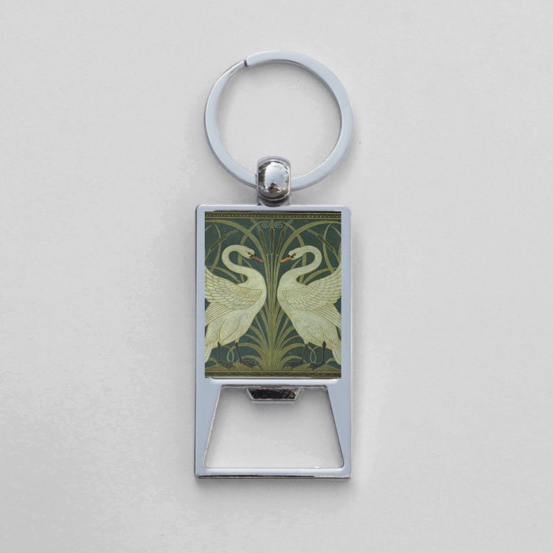 Art Nouveau Keychain Bottle Opener - Swans, William Morris, Valentine's ...