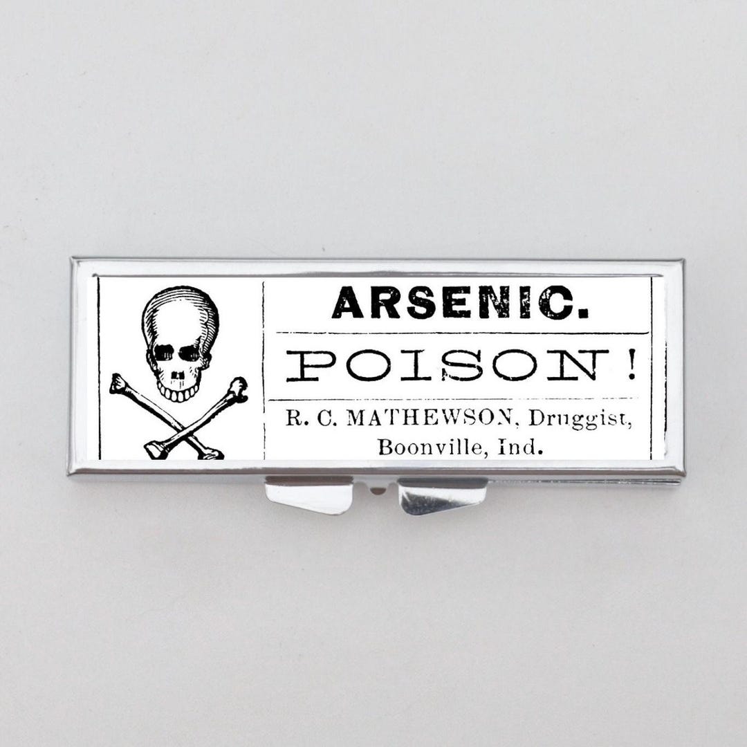 Arsenic Poison Rectangle Pill Box - Funny Gift, Death, Poisonous Pills ...