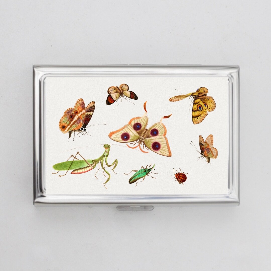 Insects Cigarette Case OR Card Holder - Butterflies, Praying Mantis ...