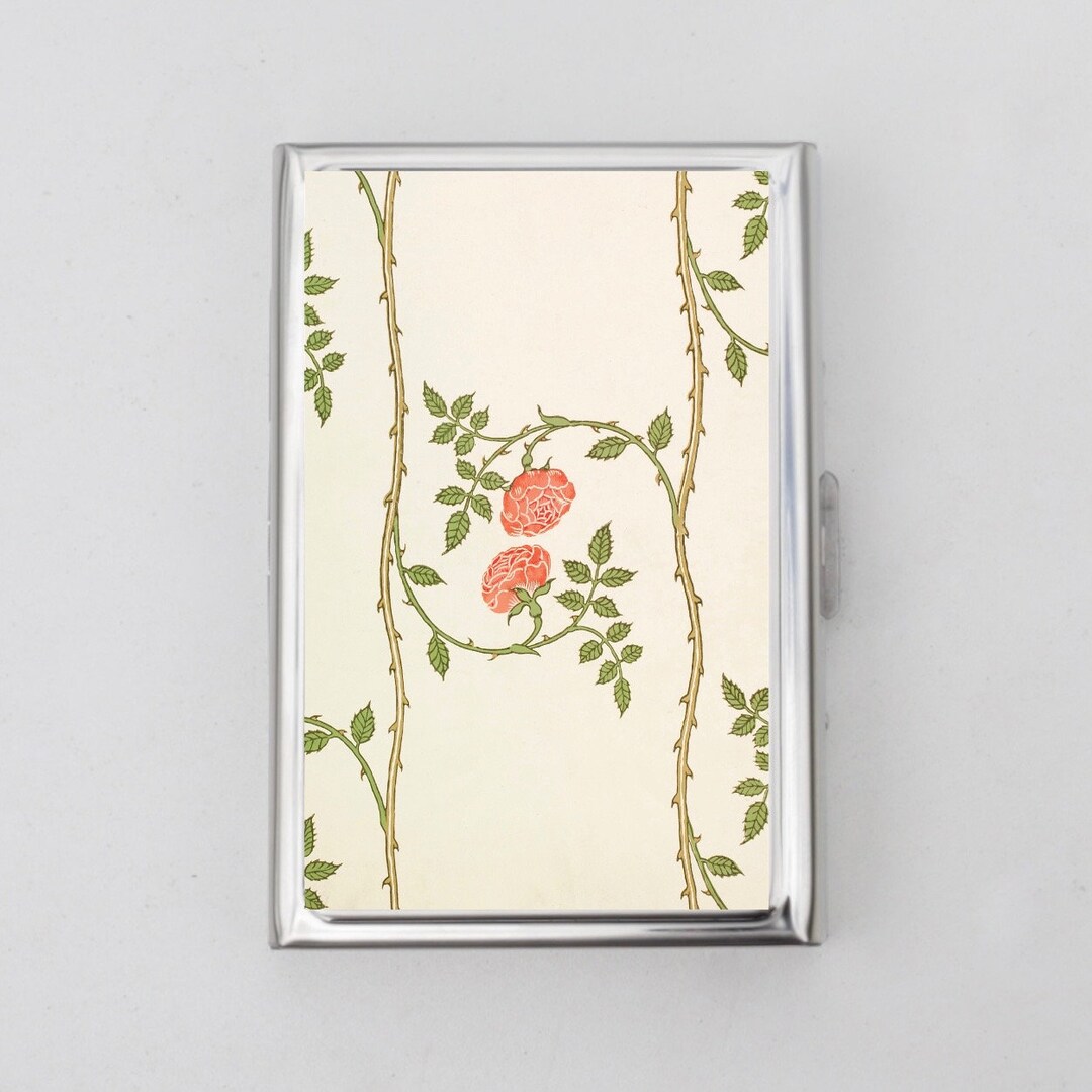 Rose Cigarette Case OR Card Holder - for Her, Croquette, Floral Design ...