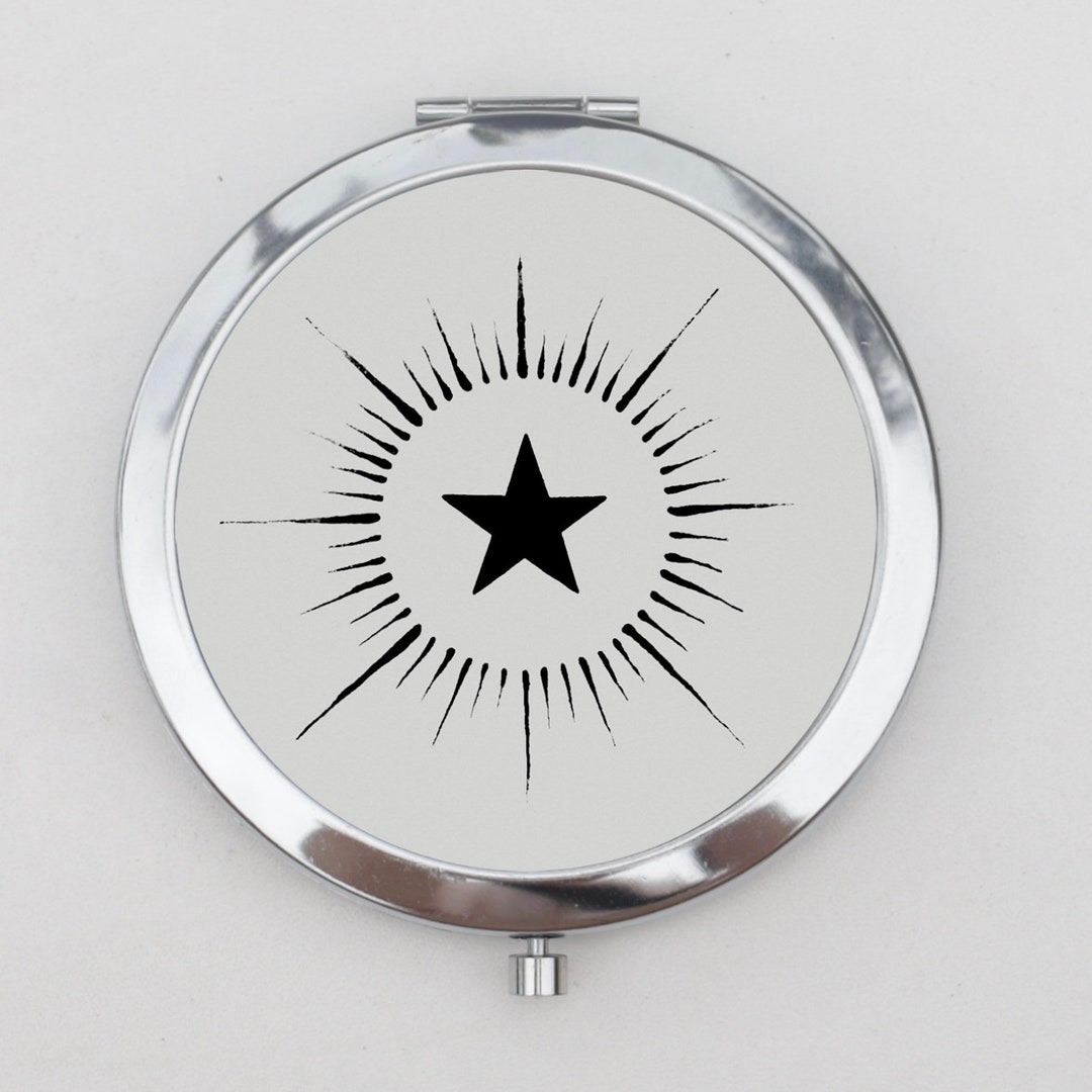 Radiating Star Compact Mirror OR Pill Box - Small Mirror, Travel Mirror ...