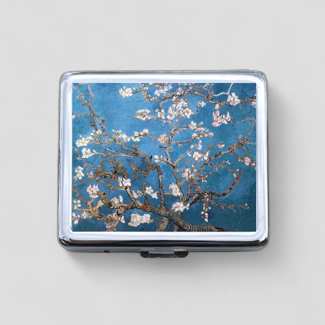 Almond Blossoms 8 Day Pill Box - Van Gogh, Bridesmaid Gift, Travel Size ...