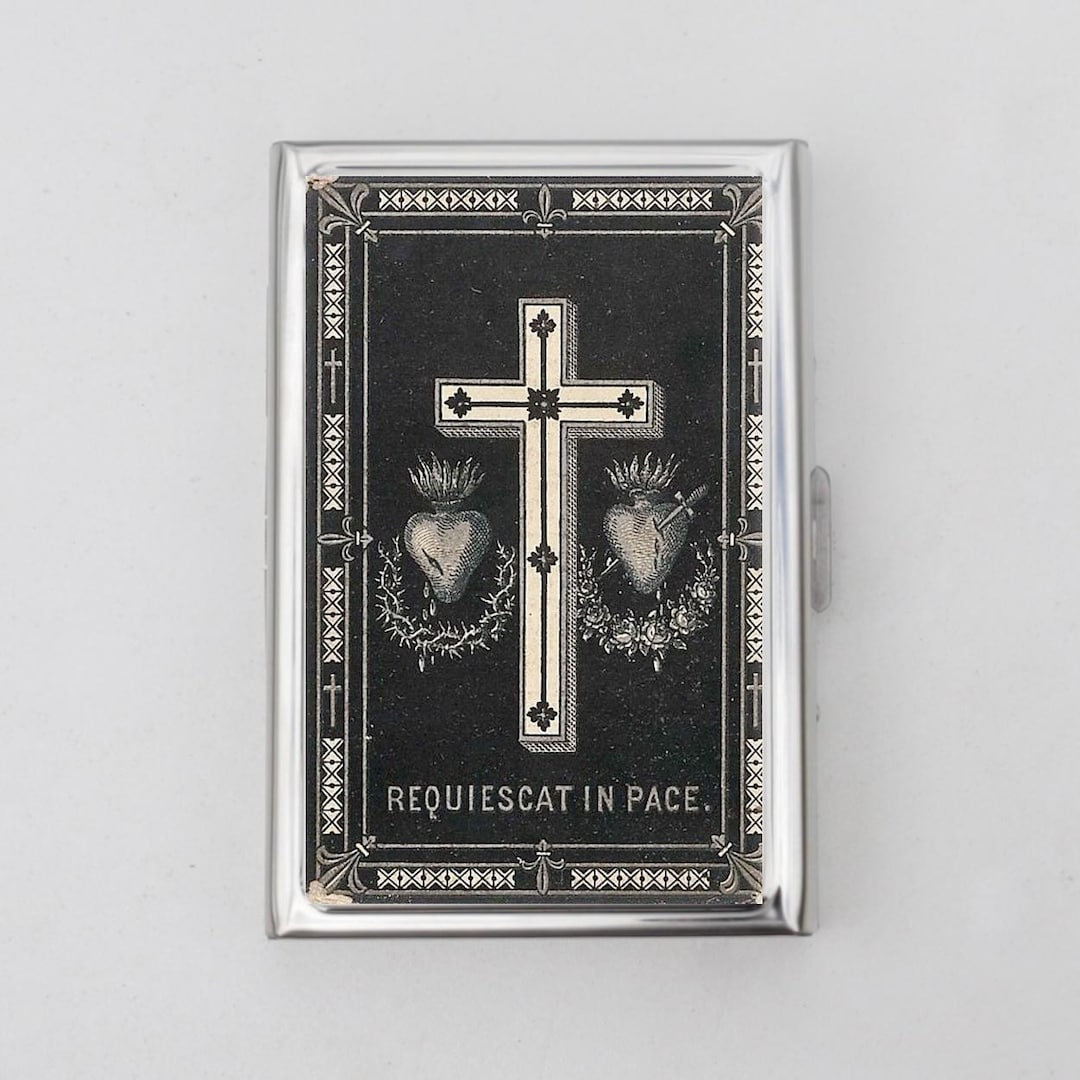 Cross Cigarette Case OR Card Holder - Jesus, Christ, Burning Heart ...