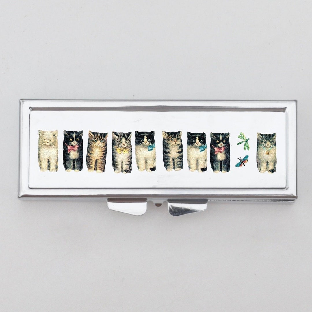 Cats Pill Box - Variety of Cats, Crazy Cat Lady, Cat Lover, Cat Humor ...
