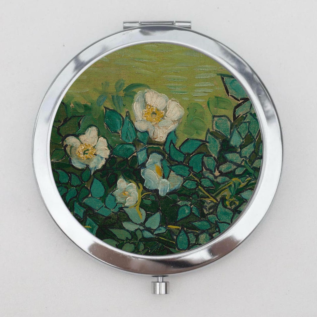 Flower Compact Mirror or Pill Box - Van Gogh, Pill Case, Pill Holder ...
