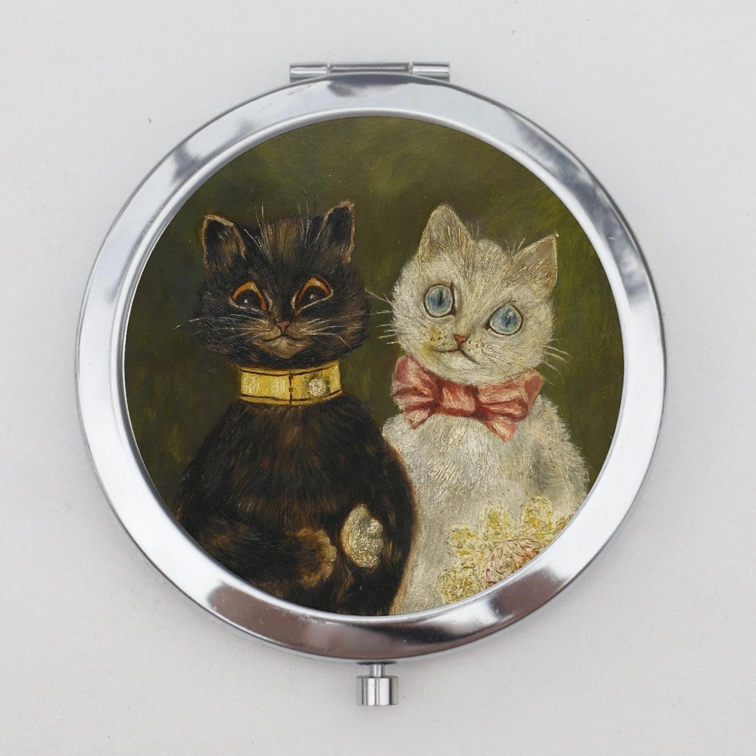 Cat Couple Compact Mirror OR Pill Box - Wedding Gift, Gift for Cat ...