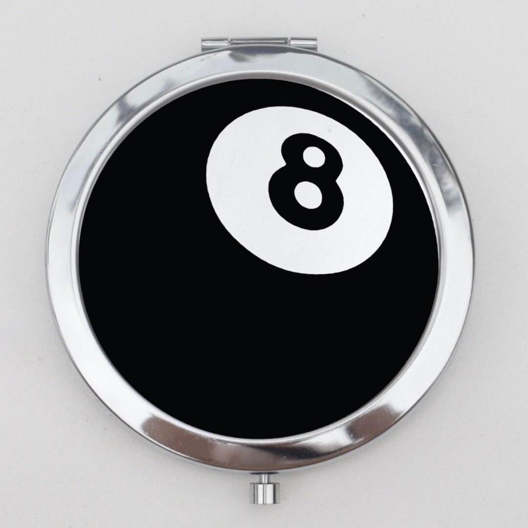 Eight Ball Compact Mirror OR Pill Box - 8 Ball, Pool Table, Billards ...