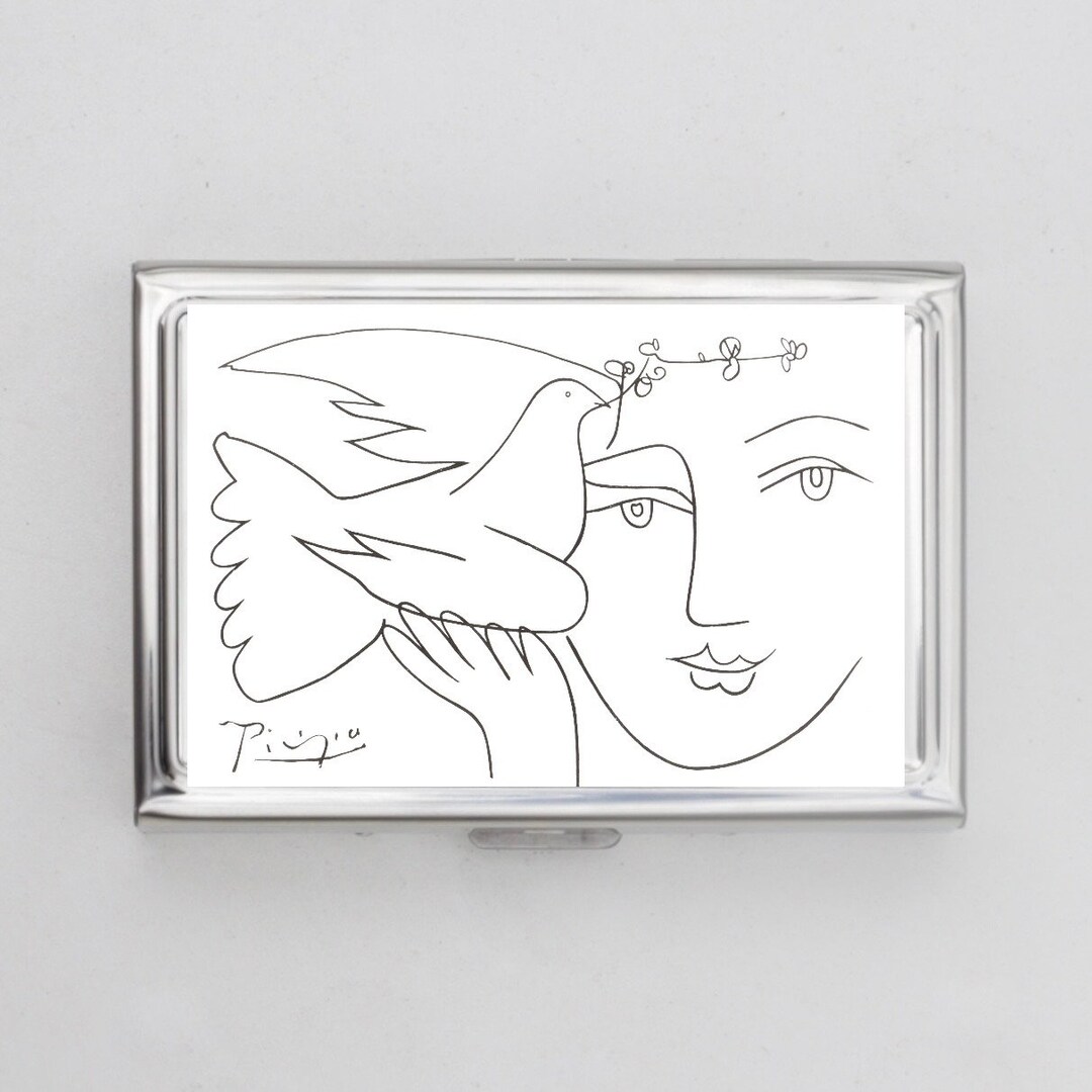 Face and Dove Cigarette Case OR Card Holder Peace Movement, Surrealism ...
